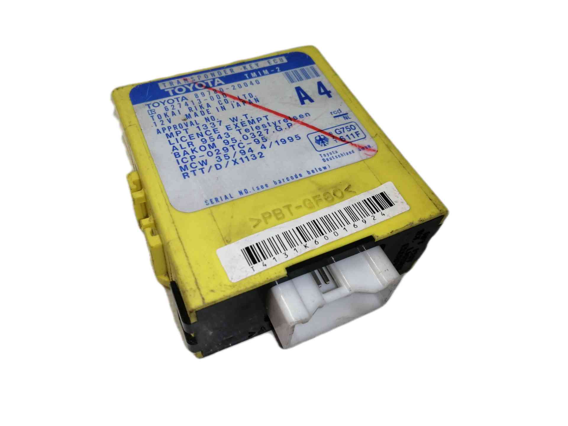 8978020040 CENTRALINA IMMOBILIZZATORE / 1266029 PER TOYOTA CARINA T19 2 ...